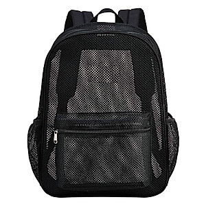 Heavy Duty Semi-Transparent Mesh Backpack，See Through College Student Backpack