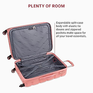 SwissGear 7366 Hardside Expandable Luggage with Spinner Wheels, Coral Almond, Checked-Medium 23-Inch