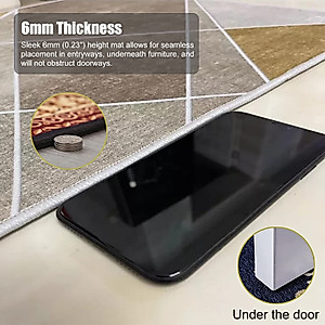 Gray & Blue Entry Carpet Runner Rugs for Hallway, 5 6 7 8 9 10 11 12 13 14 15 18 20ft Long, 2 2.6 3 4ft Wide, Washable Thin Floor Mat (0.6x3.4m/2x11ft)