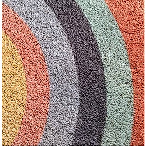Zeeinx Welcome Door Mat Rainbow Doormat Half Round Area Rug Cute Rainbow Printing Door Mat Outdoor Non Slip Absorbent Floor Mat Entrance Doormat for Patio,Home,Classroom,17.7"x35.4"-Rainbow