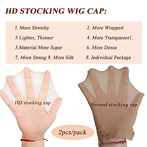 Tinashe HD Wig Caps for Women,HD Wig Cap for Lace Front Wig, Stocking Stretchy Wig Caps, Thin and Breathable Wig Caps for Cosplay, Stretchy Nylon Wig Caps for Women 10 pcs (5Pack/10PCS)