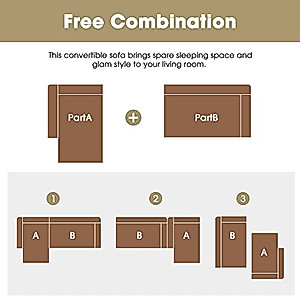 Oversized Modular Sectional Sofa with Reversible Chaise & Thick Cushion, Modern Chenille Upholstered L Shaped Cloud Couch, Comfy Deep Seat Corner Sofa&Couch Sofabed for Living Room Furniture Set