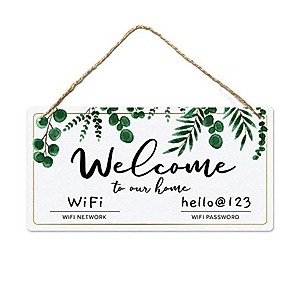 Fun-Plus WiFi Password Sign for Home, 12″x6″ PVC Plastic Wall Decoration Hanging Sign, High Precision Printing, Water and Humidity Proof, WiFi Sign, Guest Room Decor, Guest Room Essentials, WiF