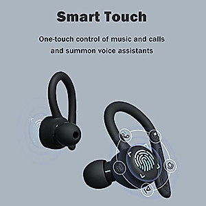 Pink Over the Ear Wireless Earbuds with Earhooks Bluetooth Earbuds with Ear Hook Workout Running Sport Headphones Waterproof Ear Buds Small Mini Earphones Noise Cancelling Headset with Microphone