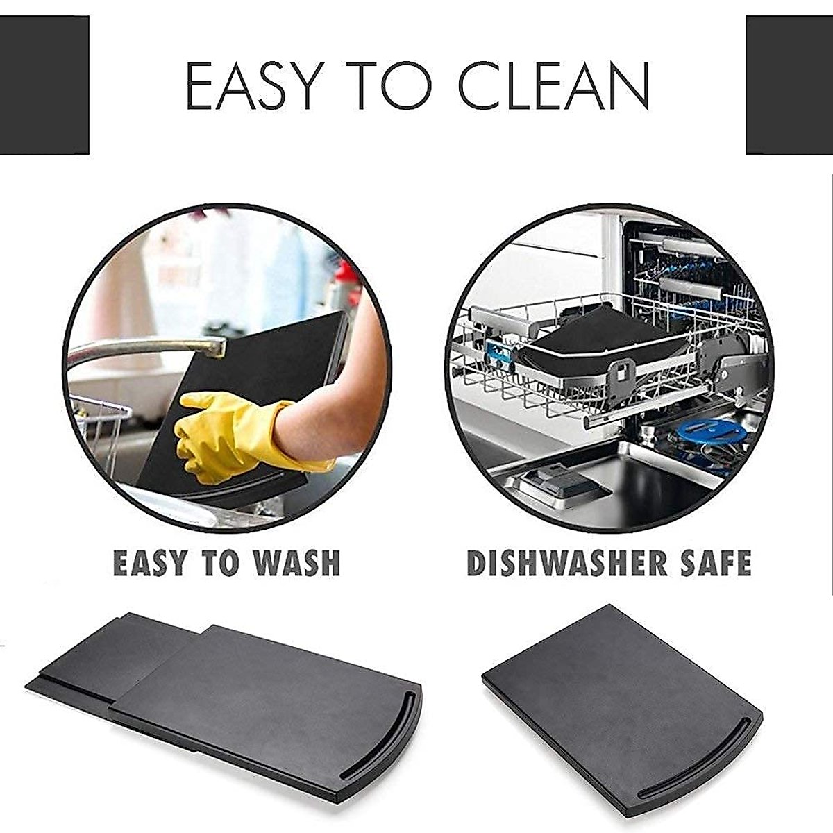 HOME RIGHT Sliding Coffee Maker Tray, Black, Rectangular, Non-Toxic ABS Material, Easy to Clean, Reduces Burden, For Countertop Use