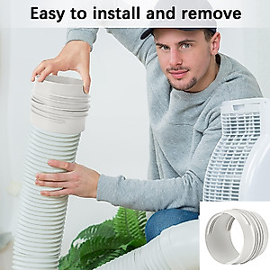 ODDMUCK Portable AC Hose Coupler with 5.1"/5.9" Diameter Exhasut Vent Connector for Clockwise&Counter Clockwise Threads Air Conditioner Hose Coupler Coupling Extension (5.1"/5.9“)