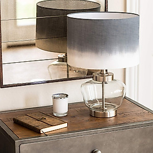 POPULAR LIFE HOME Twilight Ombre Dyed Fabric Lampshade | Hand Dyed, Ombre Color, Bohemian, Gray, 14" x 11”