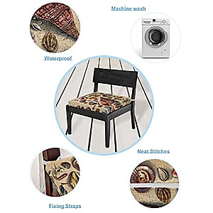 Summer Beach Outdoor Cushion Covers Waterproof Sofa Seat Cover, Retro Nautical Coastal Couch Shell Washable Patio Furniture Protector Couch Cushion Replacement for Chair 20"x18"x4", 2 Pack