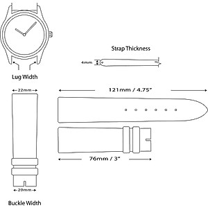deBeer Nylon Watch Band - Nylon Canvas with Leather Trim - Olive - 22mm