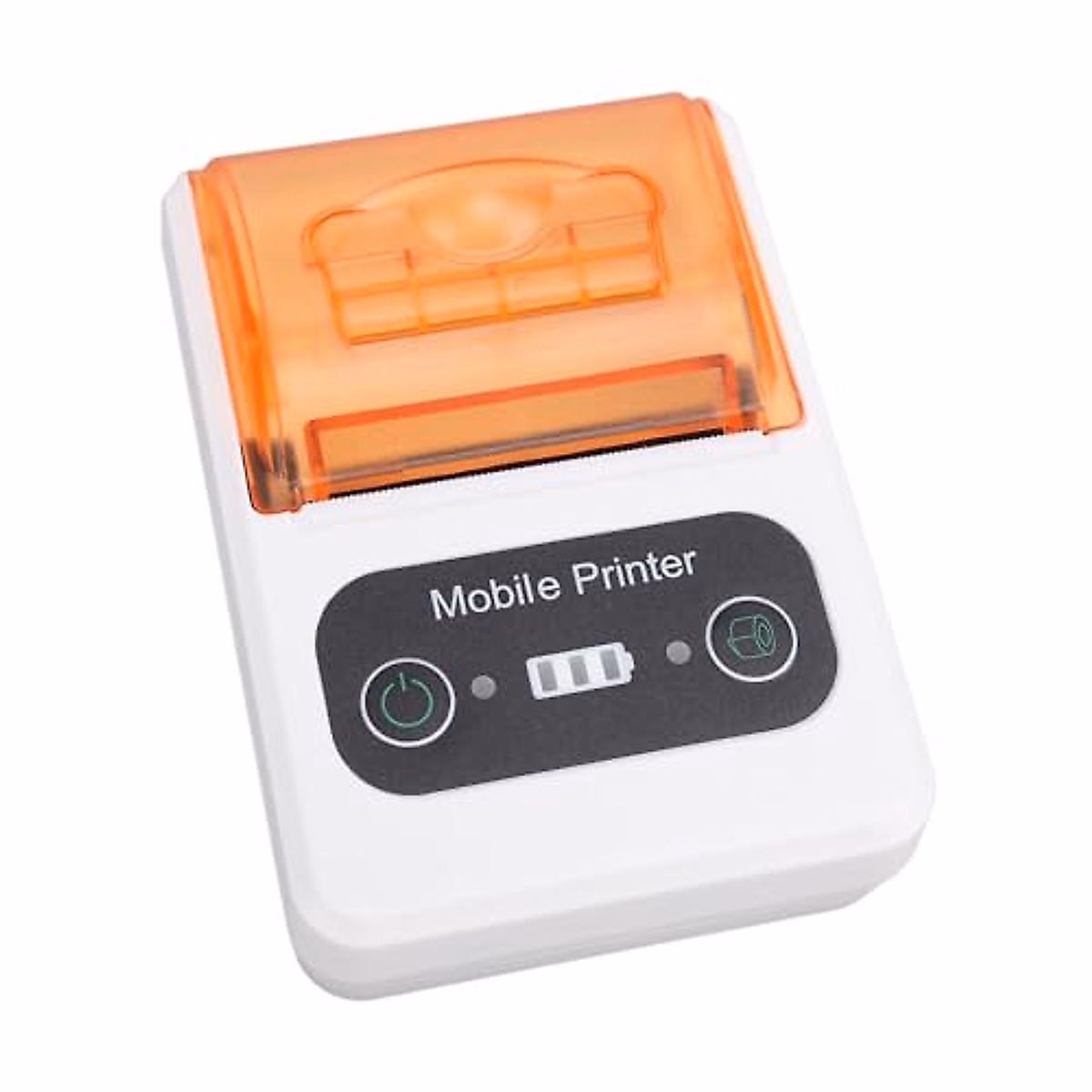 Bluetooth Thermal Receipt Printer, 58mm Thermal Shipping Label Printer, Portable Cordless Label Maker Machine for Office Retail Store Restaurant (Orange White)