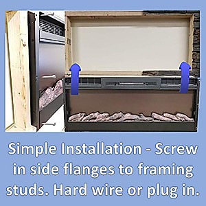 Touchstone Smart Electric Fireplace-The Sideline® 50 Inch Wide-in Wall Recessed-30 Realistic Ember Color/Flame Options-1500W Heater w/Thermostat-Black-Log & Crystal Hearth Options -Alexa®/WiFi Enabled