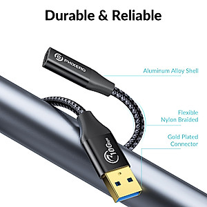 PHIXERO [10Gbps] USB C Female to USB Male Adapter 3.1 Gen 2 (3.3Ft), 3A Fast Charging USB A to USB C Adapter with 10Gbps Data Transfer and Charging for Laptop, PC, Flash Disk, Quest Link, Charger