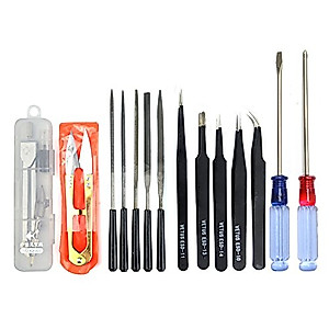 BXQINLENX Professional 56 PCS Gundam Model Tools Kit Modeler Basic Tools Craft Set Hobby Building Tools Kit for Gundam Car Model Building Repairing and Fixing(H)