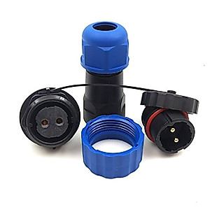 SD20 2pin Waterproof Connector, Circular IP68 LED Solar Panel Power Cable Plug Heavy Industrial Connector (2pin, Panel Mount)
