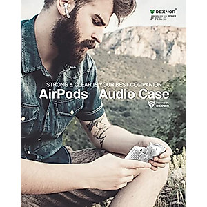 Dexnor Compatible with Airpods 1&2 Case, Clear Hard 2-Peice AirPods 1st(2016) & AirPods 2nd(2019) Generation Case with Keychain Clip for Boys Girls Women Men[LED Visible Support Wireless Charging]