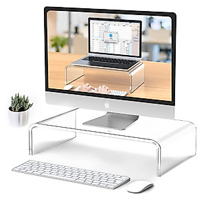 Acrylic Monitor Stand Acrylic Laptop Stand Acrylic Riser Acrylic Tray Clear Computer Monitor Stand Acrylic Computer Stand Acrylic Bed Tray Small Computer Desk White Monitor Stand Office Accessories