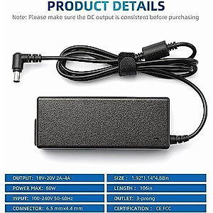 19V AC Adapter Power Cord for Samsung 32" Class UN32 J4000 J4500 J5205 J5003 J525D UN32J4000AF UN32J5205AF UN32J525DAF UN32J5003AF UN32J400DAF HDTV Monitor LED TV Adapter