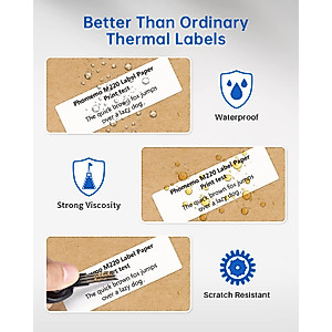 Phomemo Address Labels for M-Series Label Makers, Thermal Mailing Stickers, Easy to Peel Off. White, 1" x 2-5/8", 130 Per Roll, 3 Rolls