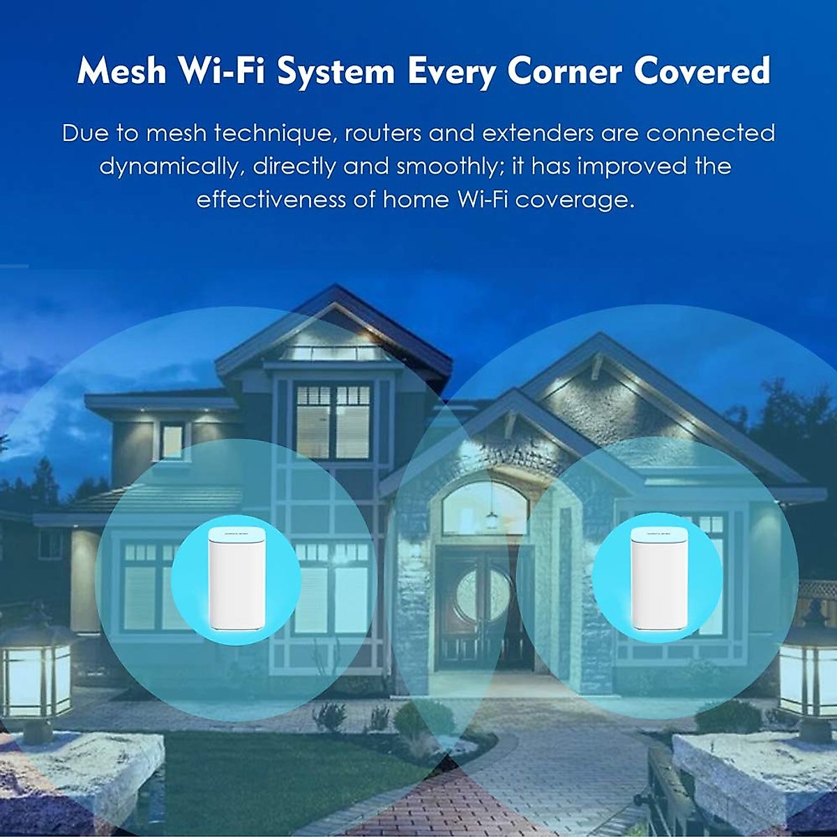 WAVLINK Mesh WiFi System, Up to 5,000 sq.ft Coverage, 3000Mbps Tri-Band Mesh WiFi Router,Replaces WiFi Router and Extender, 3 Gigabit Ports per Unit,USB Port