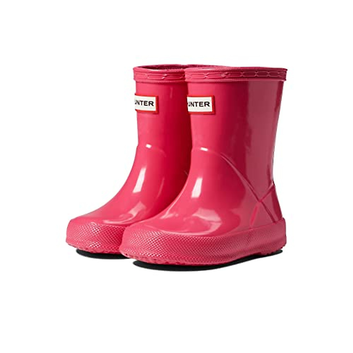 Hunter Little Kids Original First Classic Gloss Rain Boot, Bright Pink, 11