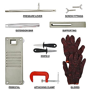 Patioer Oyster Shucker, Oyster Opener Tool Set, Oyster Clam Opener Machine with Oyster Shucking Knife Set, Gloves and G-Clip