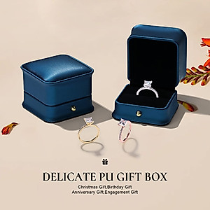 SMILEST Moissanite Engagement Rings for Women, 1.5CT Princess D Color VVS1 Clarity Solitaire Moissanite Rings Gold Plated Solid S925 Sterling Silver Four Prong Moissanite Promise Rings for Women Gifts