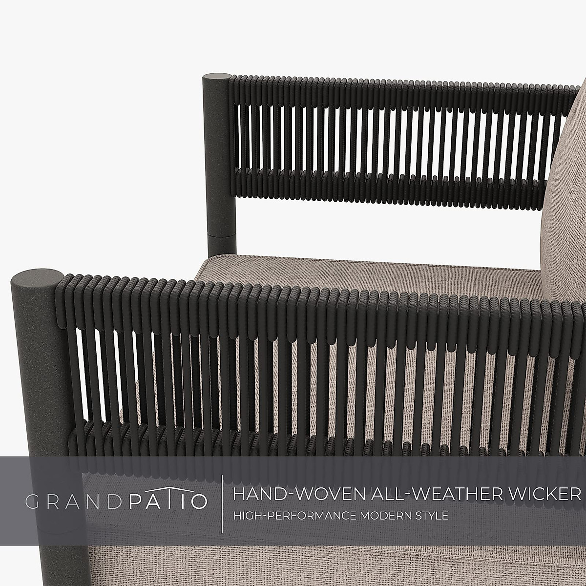 Grand patio 6-Piece Wicker Outdoor Furniture Set with Beige Thick Cushions and Coffee Table, Patio Sofa Conversation Set for Backyard, Balcony, Garden