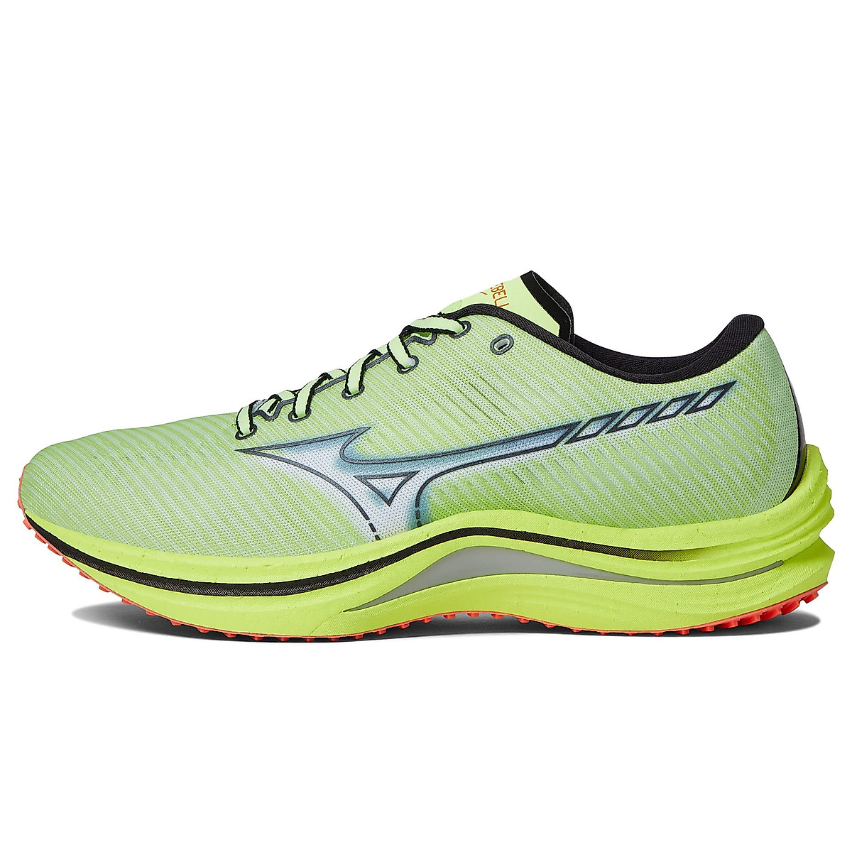 Mizuno mens Wave Rebellion Running Shoe, Neo Lime, 10 US