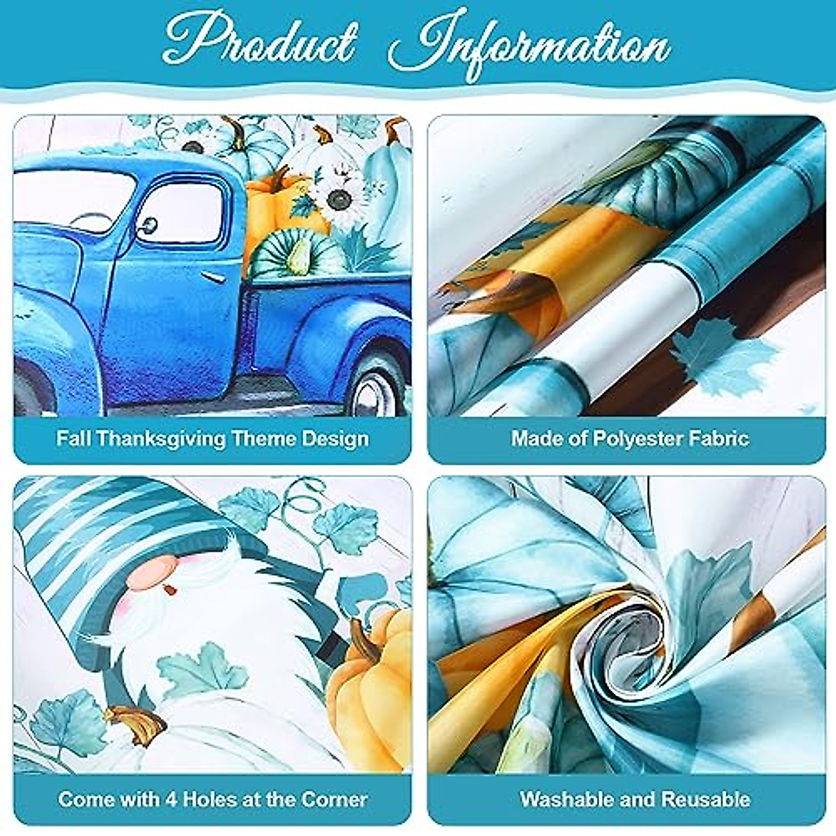 Harloon Fall Banner Decorations Autumn Pumpkin Backdrop Happy Fall Y'all Harvest Photo Background Leaves Thanksgiving Backdrop for Farmhouse Holiday Fall Party Supplies Decor 72.8 x 43.3 Inch