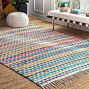 nuLOOM Rainbow Striped Boho Accent Rug, 2' x 3', Multi