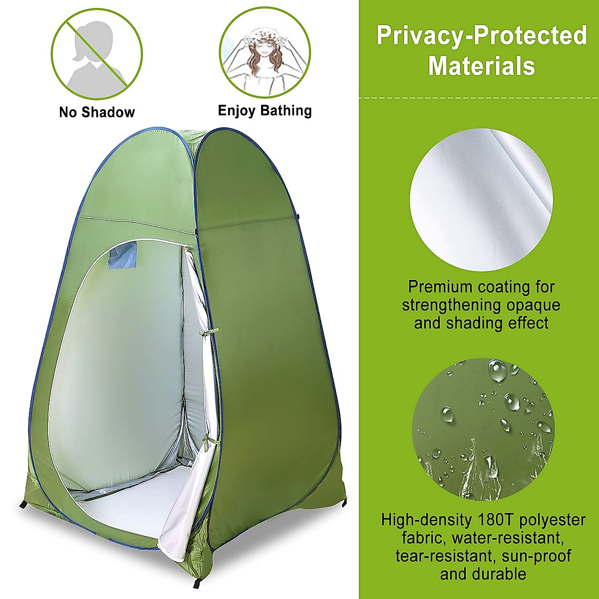 iMounTEK Portable Foldable Outdoor Pop Up Toilet Tent Changing Clothes Room Shower Tent Camping Shelter Privacy Tent w/Carry Bag