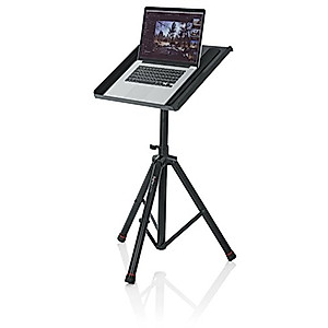 Gator Frameworks Heavy Duty Deluxe Adjustable Multi-Media Gear Stand Featuring 100x100 Vesa Mounting Brackets | Ideal for Laptops and more; Min/Max Height - 36"/48" (GFW-UTL-MEDIATRAY2)