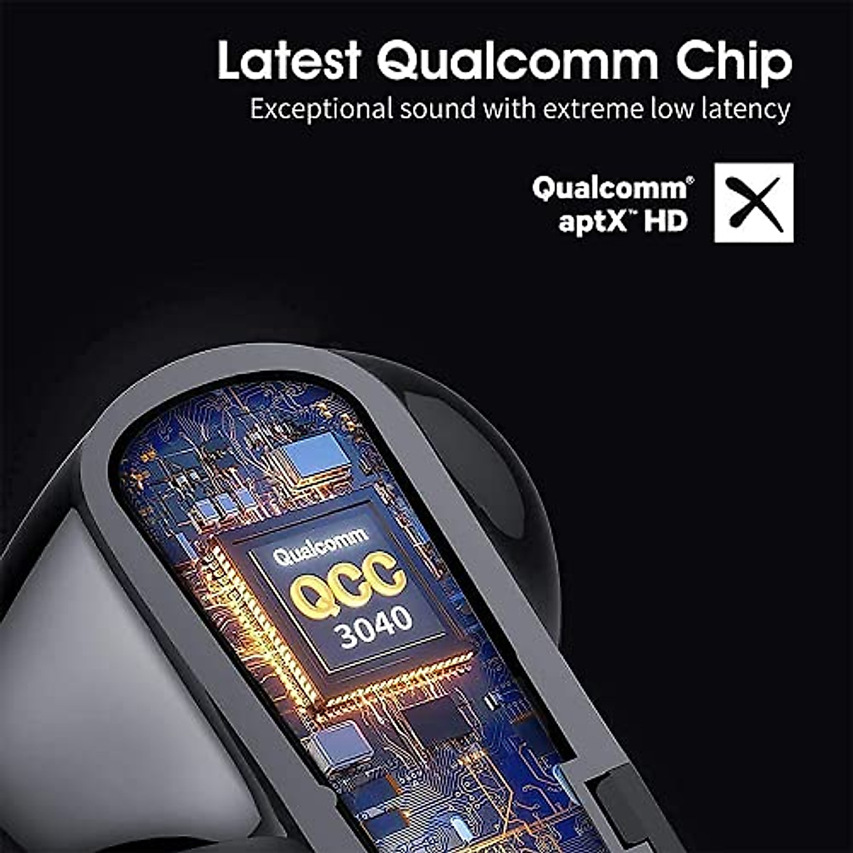 Wireless Earbuds,Bluetooth Headphones, IPX7 Waterproof Sports 3D Stereo Headphones with 24Hr Playtime Noise Canceling in-Ear Built-in Mic Headset for Android/iPhone/Samsung (Black-BT)