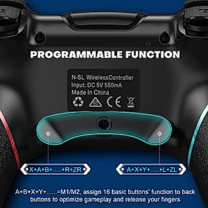 Diswoe Switch Controller, Wireless Pro Controller for Switch/Switch Lite/Switch OLED, Switch Remote Gamepad with Joystick, Adjustable Turbo Vibration with Programmable Function - Black