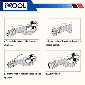 ICOOL Tubing Cutter 3/16 to 2-5/8 Inch (5-67 mm) for Aluminum Copper Brass PVC Pipe Thin Stainless Steel Tube, with Extra Blade