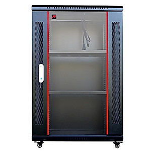 Sysracks 18U Wall Mount Network IT Server Cabinet Enclosure Data Cabinet Rack HQ Fully Equipped Shelf - Cooling Fan - 8-Way PDU - Wheels - 2 Shelves