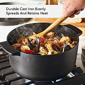 KitchenAid Seasoned Cast Iron Dutch Oven/Casserole, 6 Quart - Black