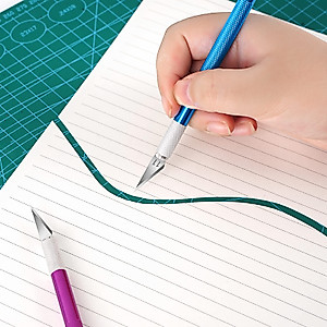 DIYSELF Exacto Knife Set, 2 Pcs Craft Knife with 40 Pcs Hobby Knife Replacement Blades, Hobby Knife Kit for Scrapbooking, Stencil, Fondant, Paper, Sharp Precision Knife for Art Carving