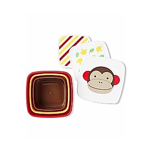Skip Hop Toddler Snack Container Set, Zoo Snack Box Set, Monkey, 3 Pack