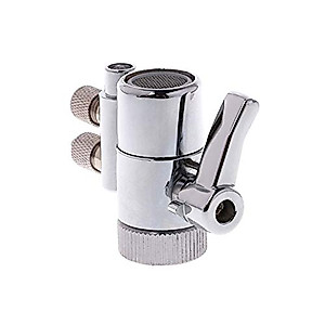 Realgoal Two way 1/4" Brass Diverter Valve Chrome with Male Adapter for Faucet