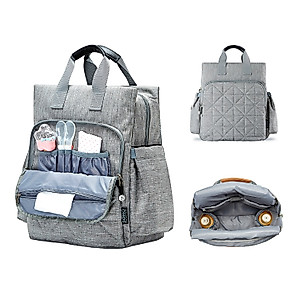 SoHo Kenneth Diaper Backpack 6Pc Set Tote Bag, Gray