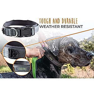 Mighty Paw Neoprene Padded Dog Collar, Reflective Running Dog Collar, Premium Quality Sports Collar, Extra Comfort for Active Dogs