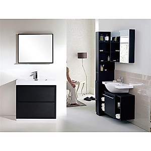 Bliss 40″ Black Floor Mount Modern Bathroom Vanity