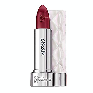it COSMETICS Pillow Lips Lipstick, Moment - Red Wine With A Cream Finish - High-Pigment Color & Lip-Plumping Effect - With Collagen, Beeswax & Shea Butter - 0.13 Oz