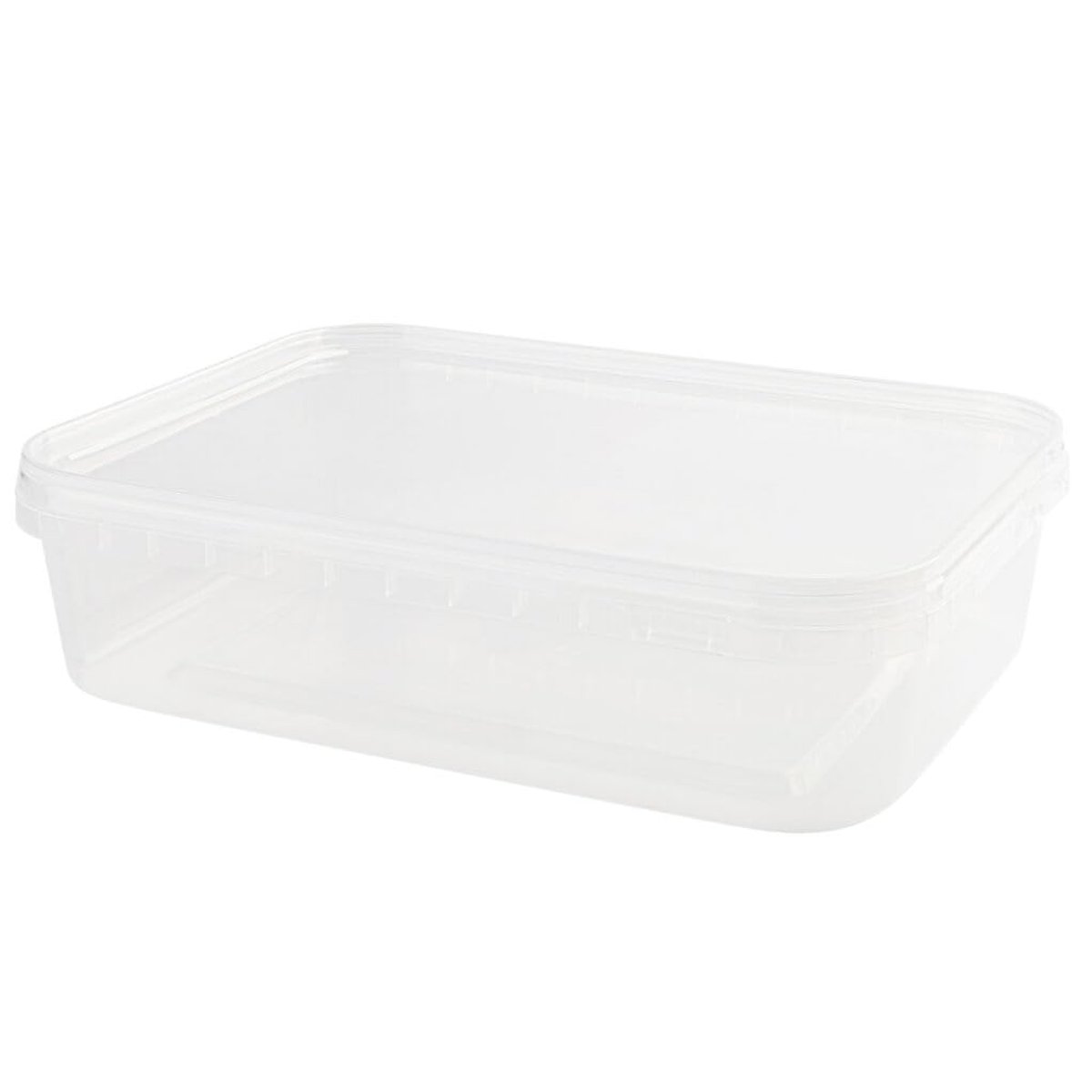 50 oz Rectangular Clear Food Storage Containers with Lids - Stackable, Tamper Proof, BPA Free, Recyclable, Space Saver, Airtight Container, Kitchen Storage, Meal Prep, Take Out, Deli Container (5)