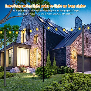 LETIANPAI 4 Pack String Light Poles,10 Ft Metal Poles with Fork for Outdoor String Lights,Outdoor Light Poles with Fork,Poles/Post/Stand for Outside,Patio,Deck,Backyard,Garden Wedding,Party