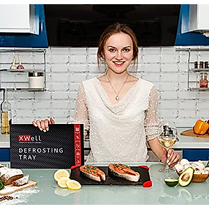 XWell Defrosting Tray for Faster Food De-Icing. Eco-Friendly, Food-Grade Aluminum Thawing Plate Without The Necessity of Microwave or Hot Water. Large Size, Big Enough to Satisfy The Whole Family
