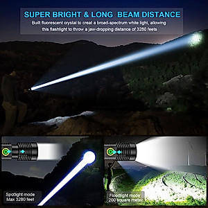 Flashlights High Lumens Rechargeable(Battery Included), 20000 Lumens Super Bright Powerful Small Magnetic Flashlight, 6 Mode, Zoomable, Waterproof, Handheld Flashlight for Camping Hiking Emergency