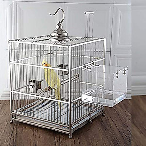 Suremita Hanging Bird Bath Cube Bird Bathtub Bath Shower Box Bowl Cage Accessory for Small Bird Canary Budgerigar Parrots Crested Myna Cockatiel