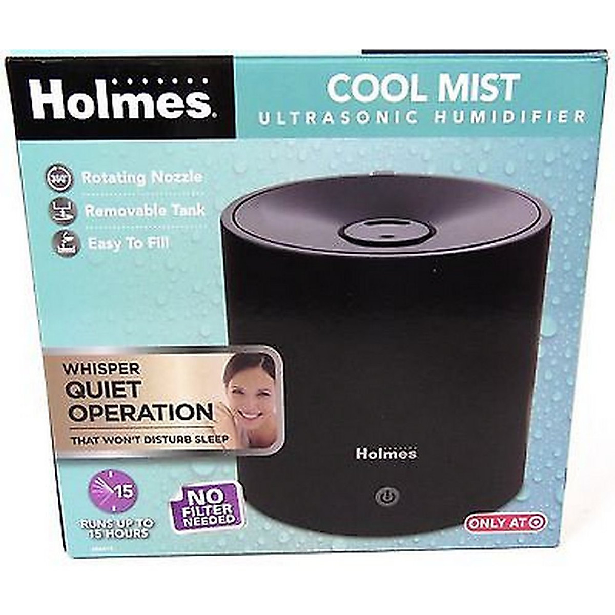 Holmes Cool Mist Ultrasonic Cylinder Humidifier - Black